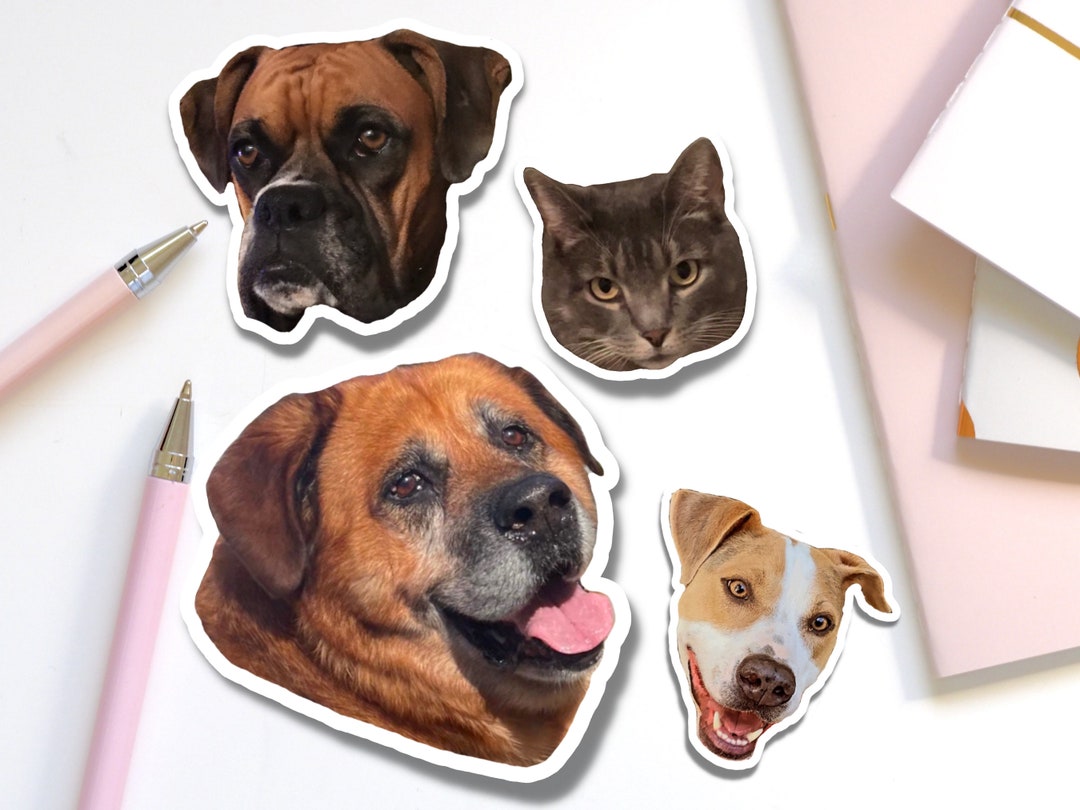 Custom Pet Sticker Personalized Dog Face Decal for Car Customized Cat ...