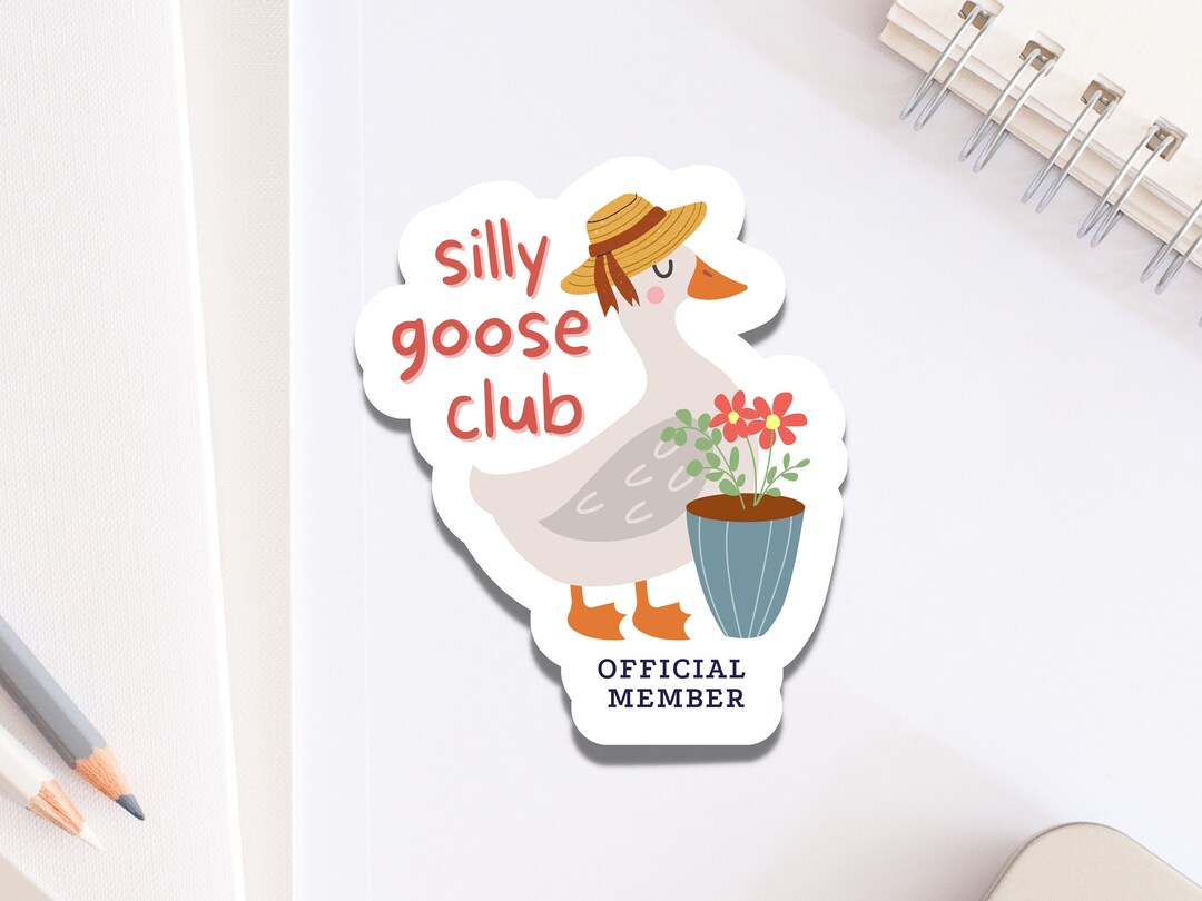 Silly Goose Club Official Member Sticker for Kids | Funny Animal Decal ...