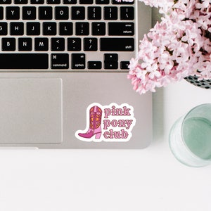 Pink Pony Club Sticker for Water Bottle | Cute Cowgirl Decal With ...