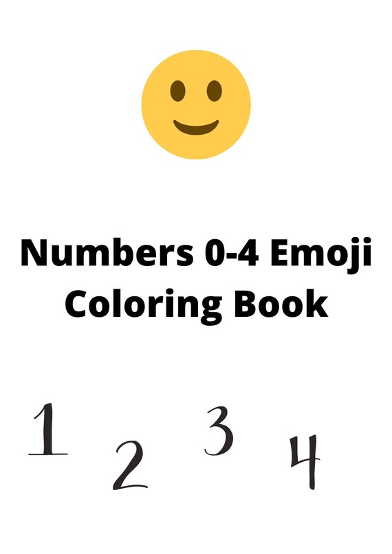 Numbers 0-4 Emoji Coloring Book | Etsy