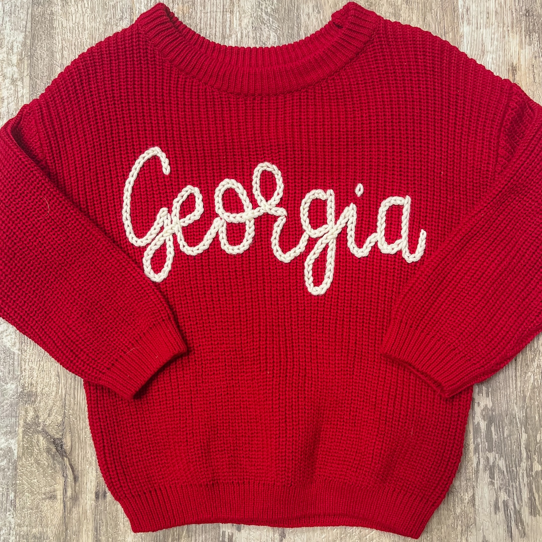 Georgia Hand Embroidered Sweater - Etsy
