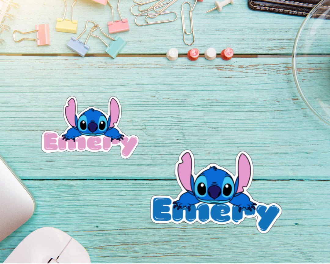 Personalized Vinyl Waterproof Stitch Sticker - Etsy