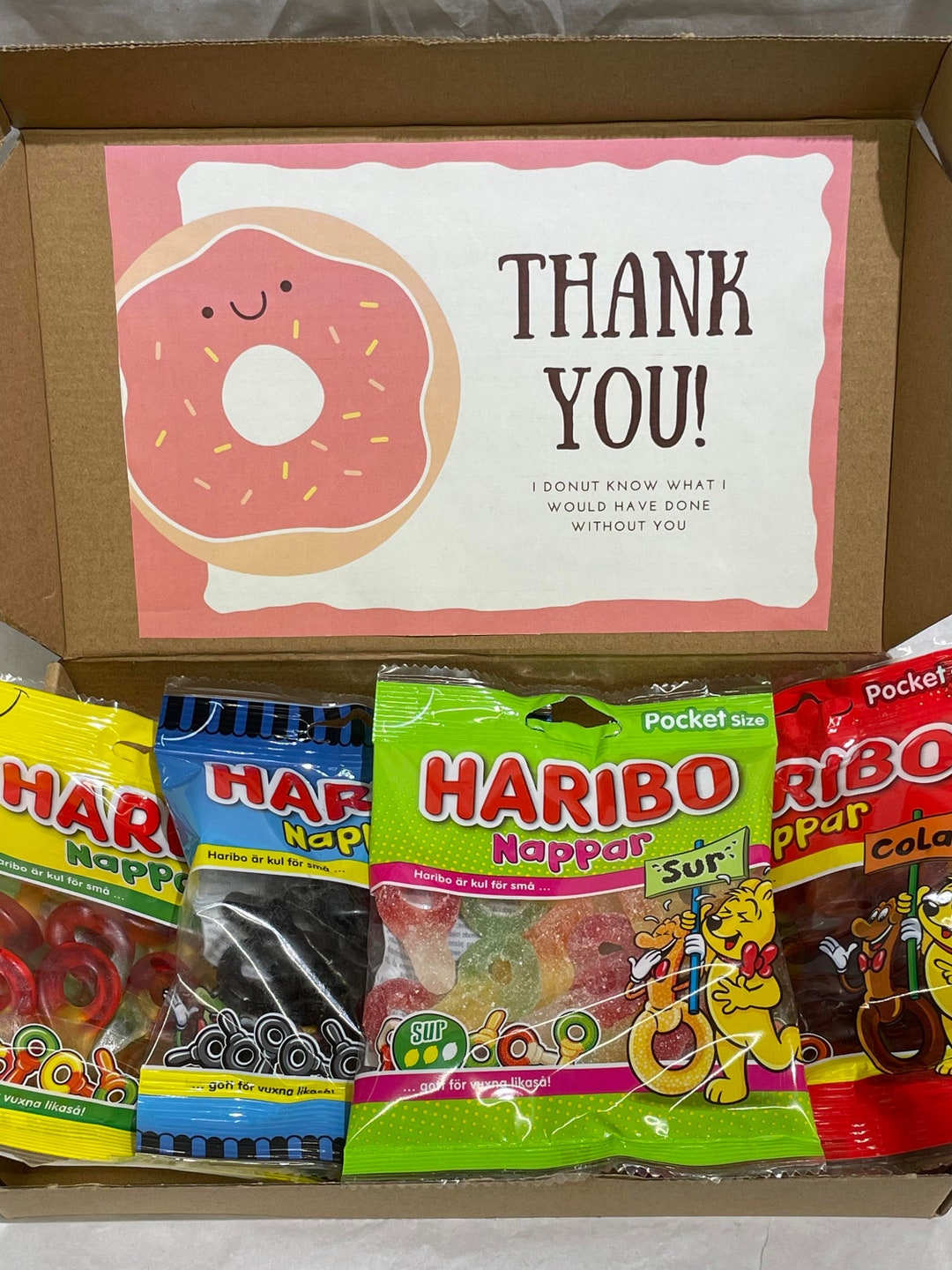 Personalised Gummy Candies Hamper Gift Box Letterbox Birthday Hug in A ...