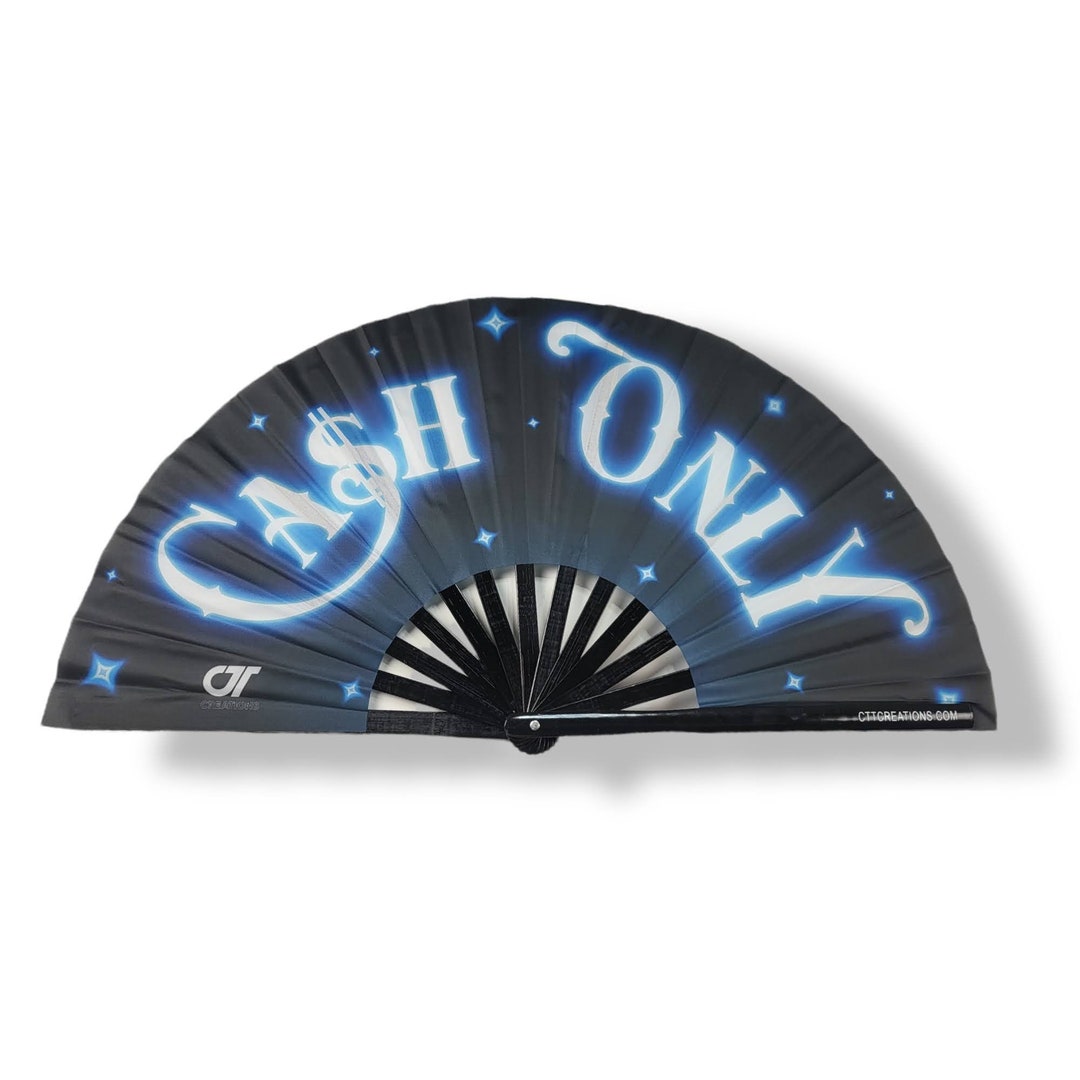 Cash Only - Large Hand Fan - Etsy