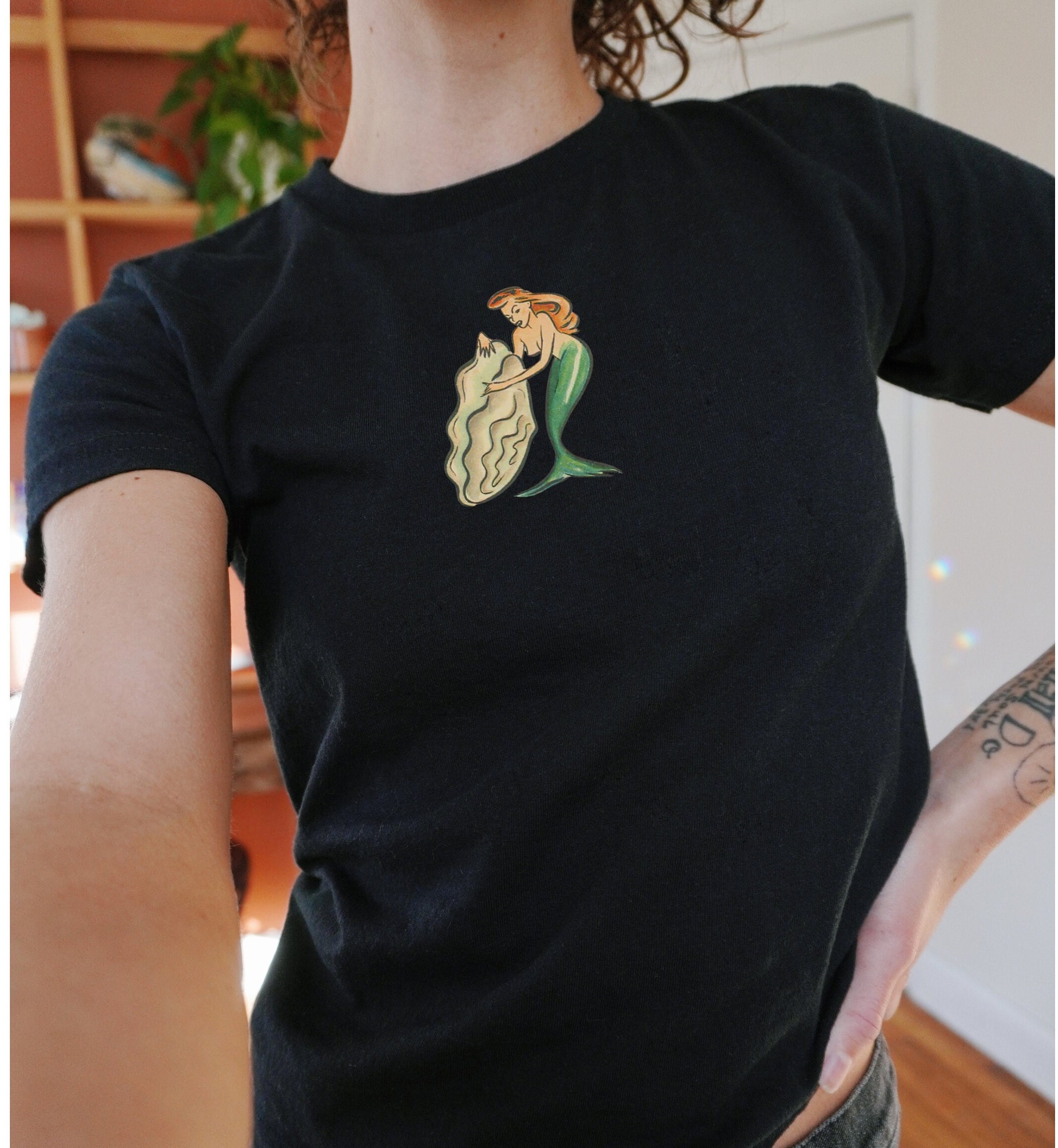 Mermaidcore Ocean Inspired Style Y2k Baby Tee Seashell Shirt Coconut ...