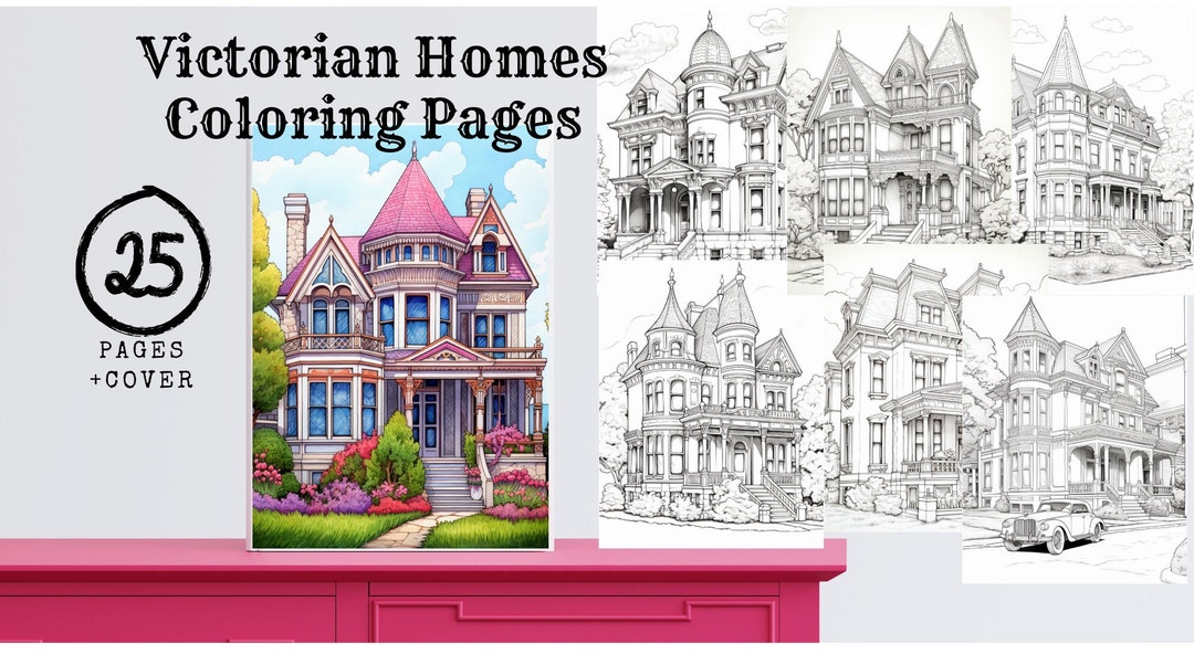 Victorian Homes Coloring Book/instant Download/25 Pages/ Home Coloring ...