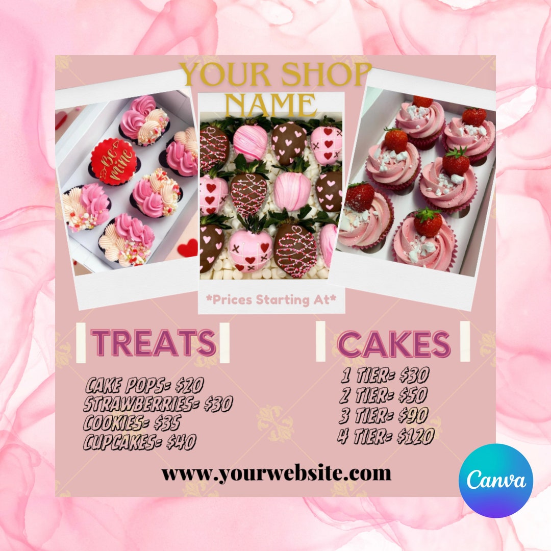 Bakery Flyer/ DIY Flyer Template/ Editable Digital Download/ Pastry ...