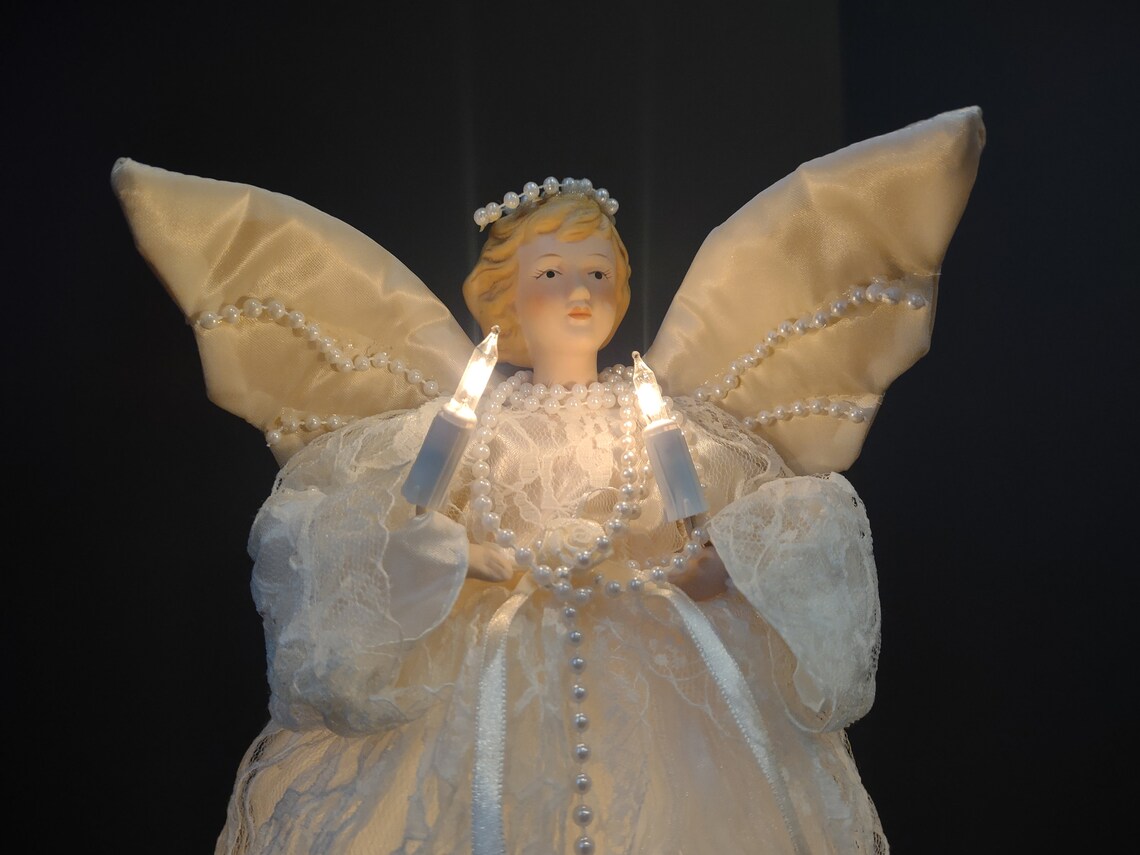 Vintage Christmas Tree Topper White Angel 12 lot 1393 - Etsy
