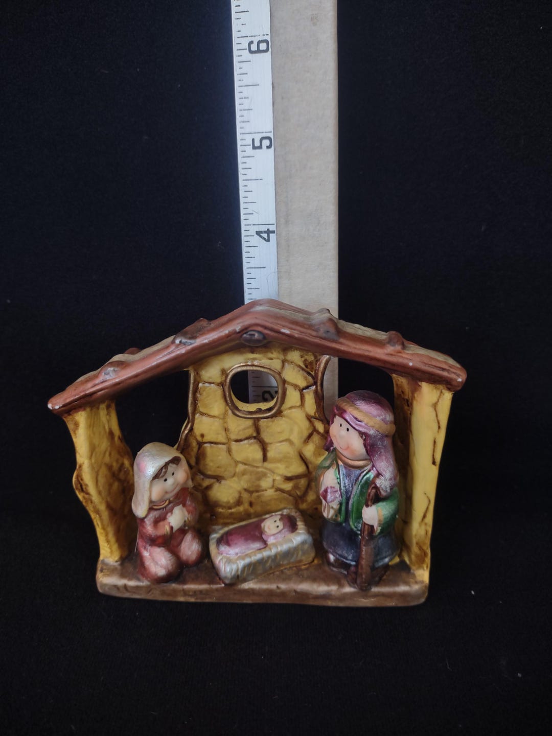 Christmas Ceramic Small Kid Nativity Scene Figurine Mary Joseph Baby ...