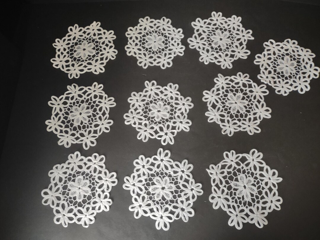 Set of 10 Snowflake Doilies 6