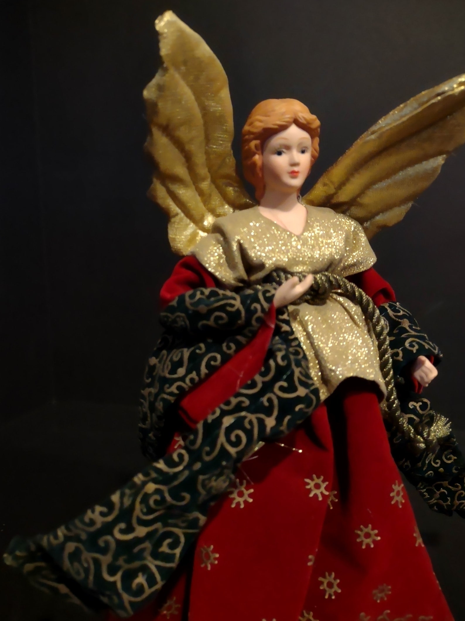 Christmas Angel Tree Topper Red Burgundy IMPERFECT lot 1388 - Etsy