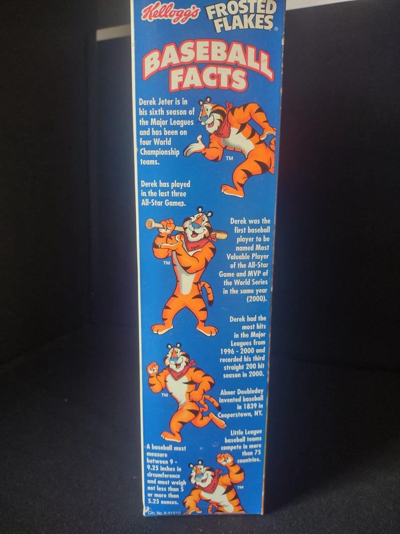 Kellogg's Frosted Flakes Empty Box Derek Jeter lot 2171 - Etsy
