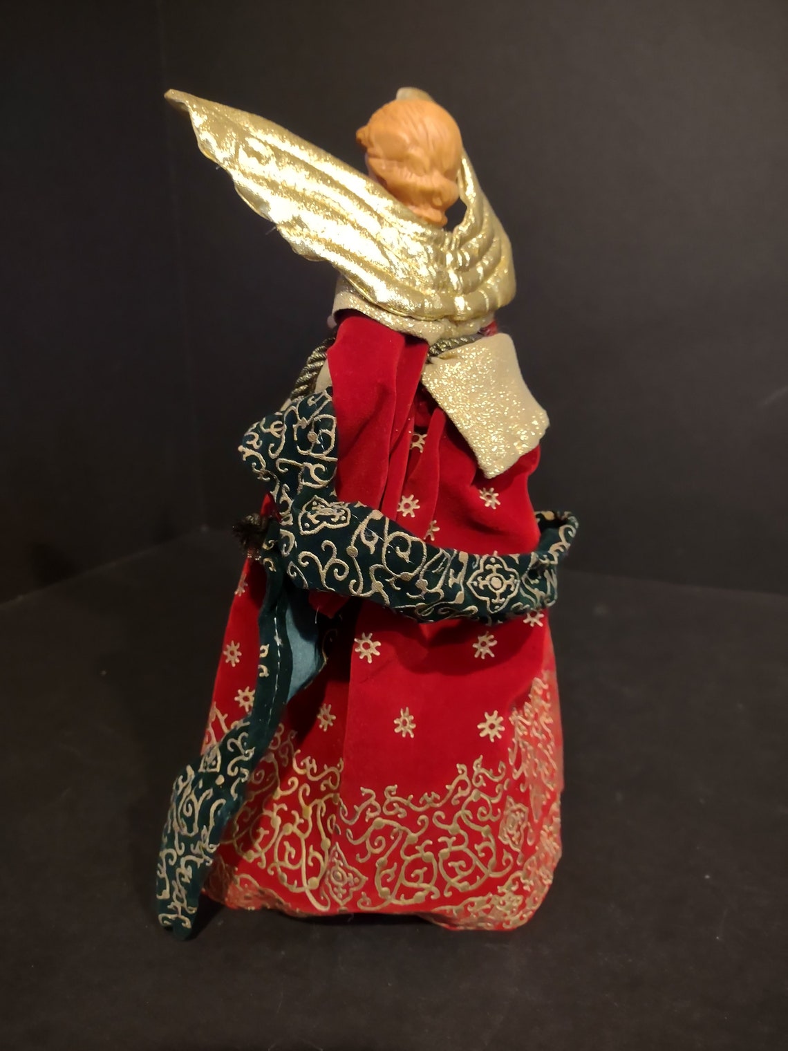 Christmas Angel Tree Topper Red Burgundy IMPERFECT lot 1388 - Etsy