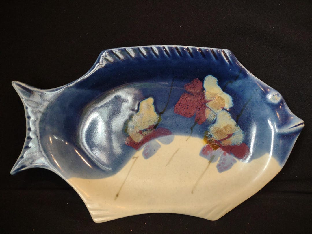 Vintage Follette Pottery Fish Platter Blue (lot 2595c) - Etsy