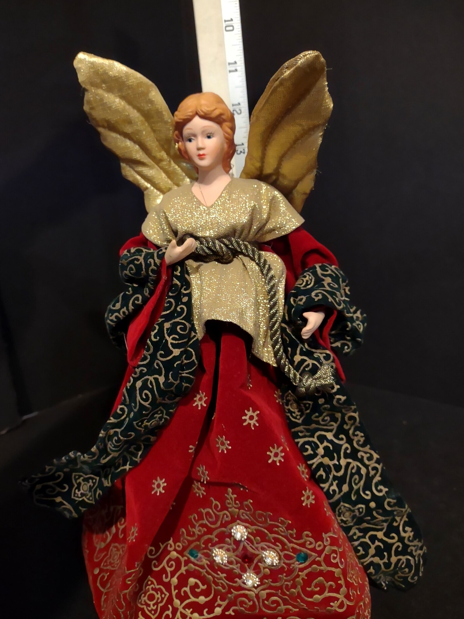 Christmas Angel Tree Topper Red Burgundy IMPERFECT lot 1388 - Etsy