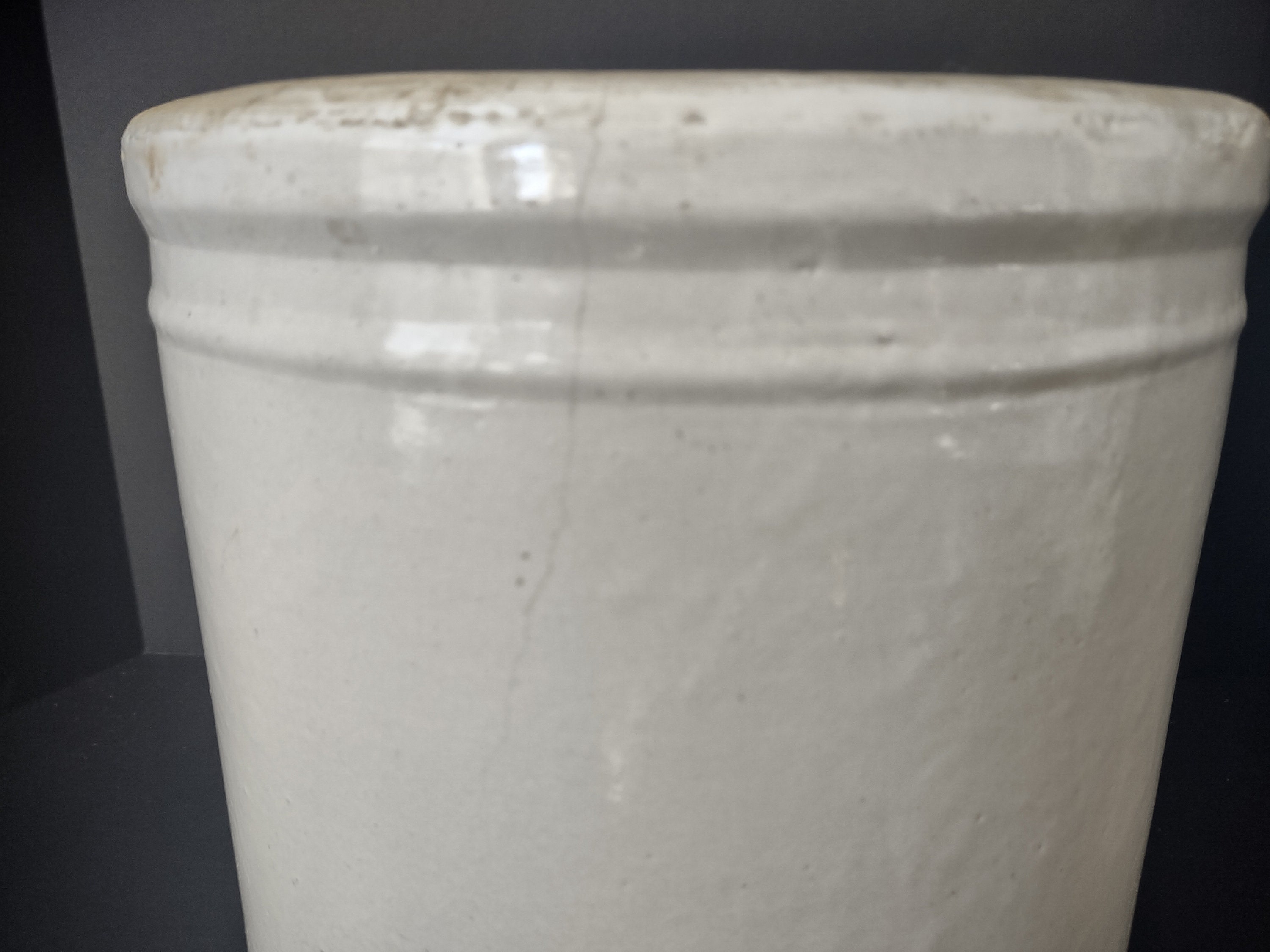 Vintage Farmhouse Stoneware 3 Gallon Crock White Pickle Jug Nelson McCoy