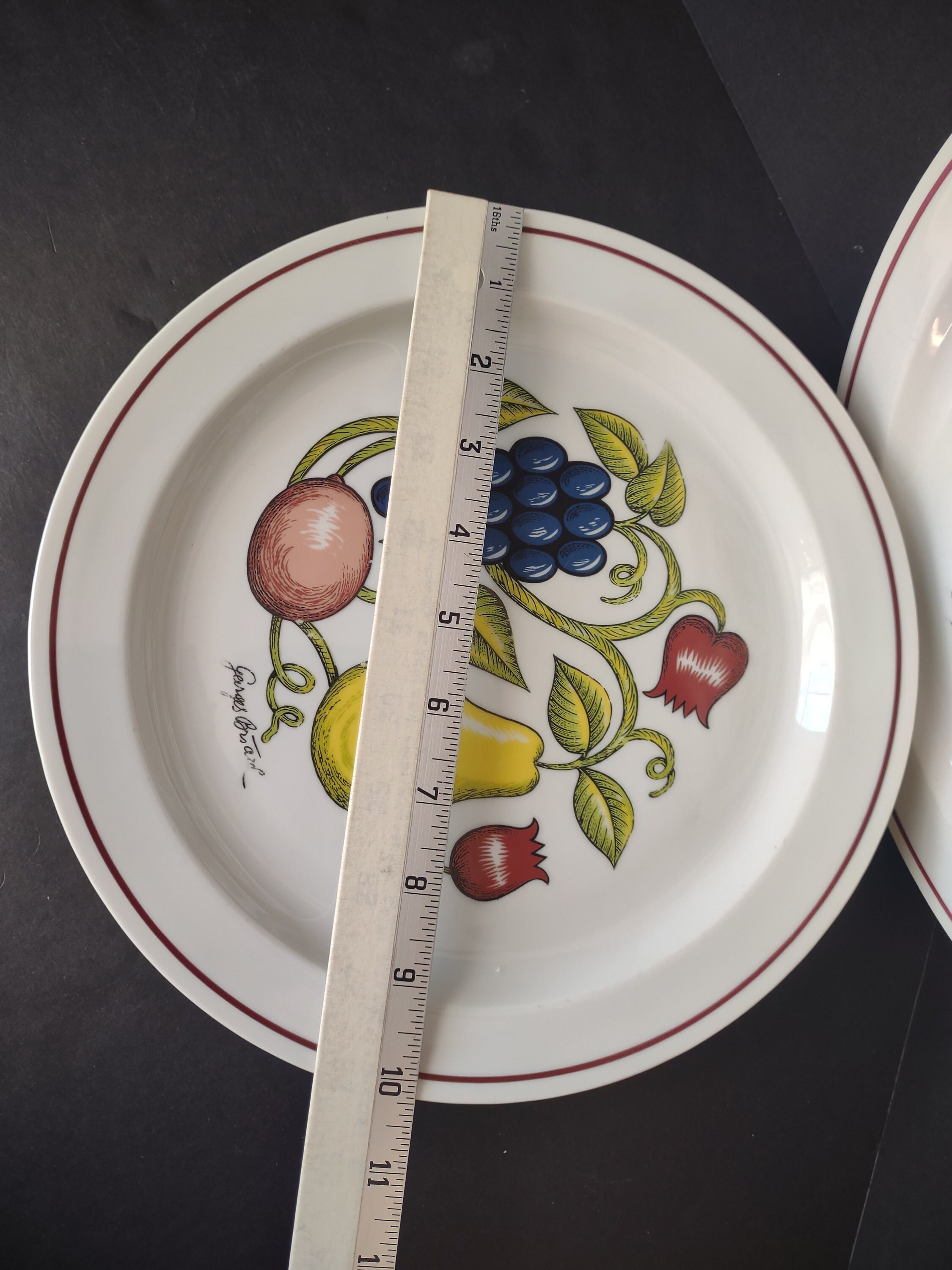 Set 4 Dinner Plate Arbor George Briard Fruit Grape Thanksgiving (lot ...