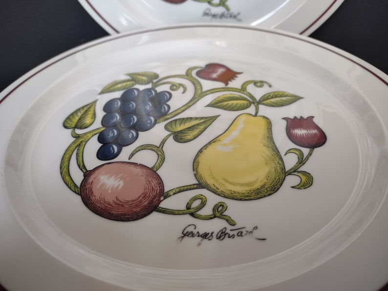 Set 4 Dinner Plate Arbor George Briard Fruit Grape Thanksgiving (lot ...