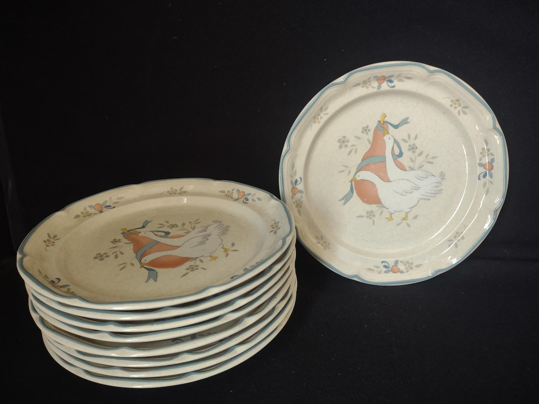 Set 9 Marmalade Goose Geese Duck Plates 7 1/2" Salad Dessert (lot 2832c ...