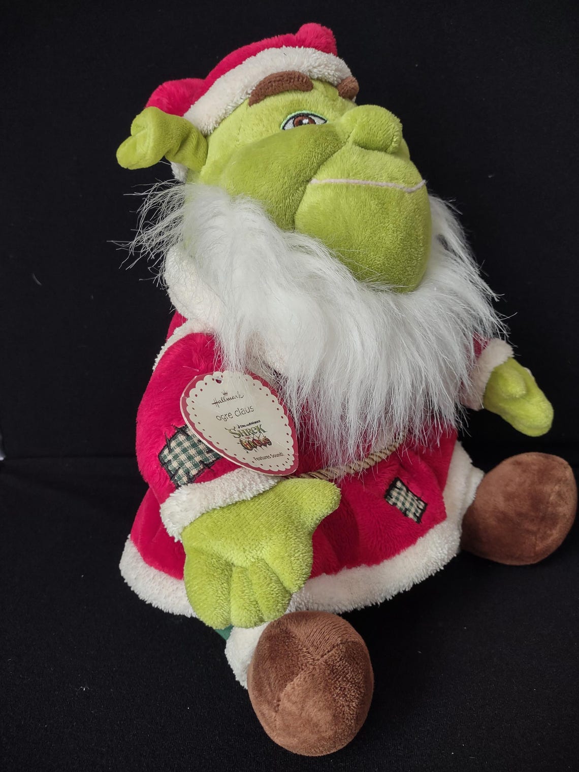 Hallmarl Shrek the Halls Talking Ogre Claus Plush Santa Stuffed 11 ...