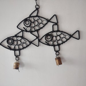 Vintage Primitive Rustic Christian Camel Fish Farmhouse Bell Wind Chime ...