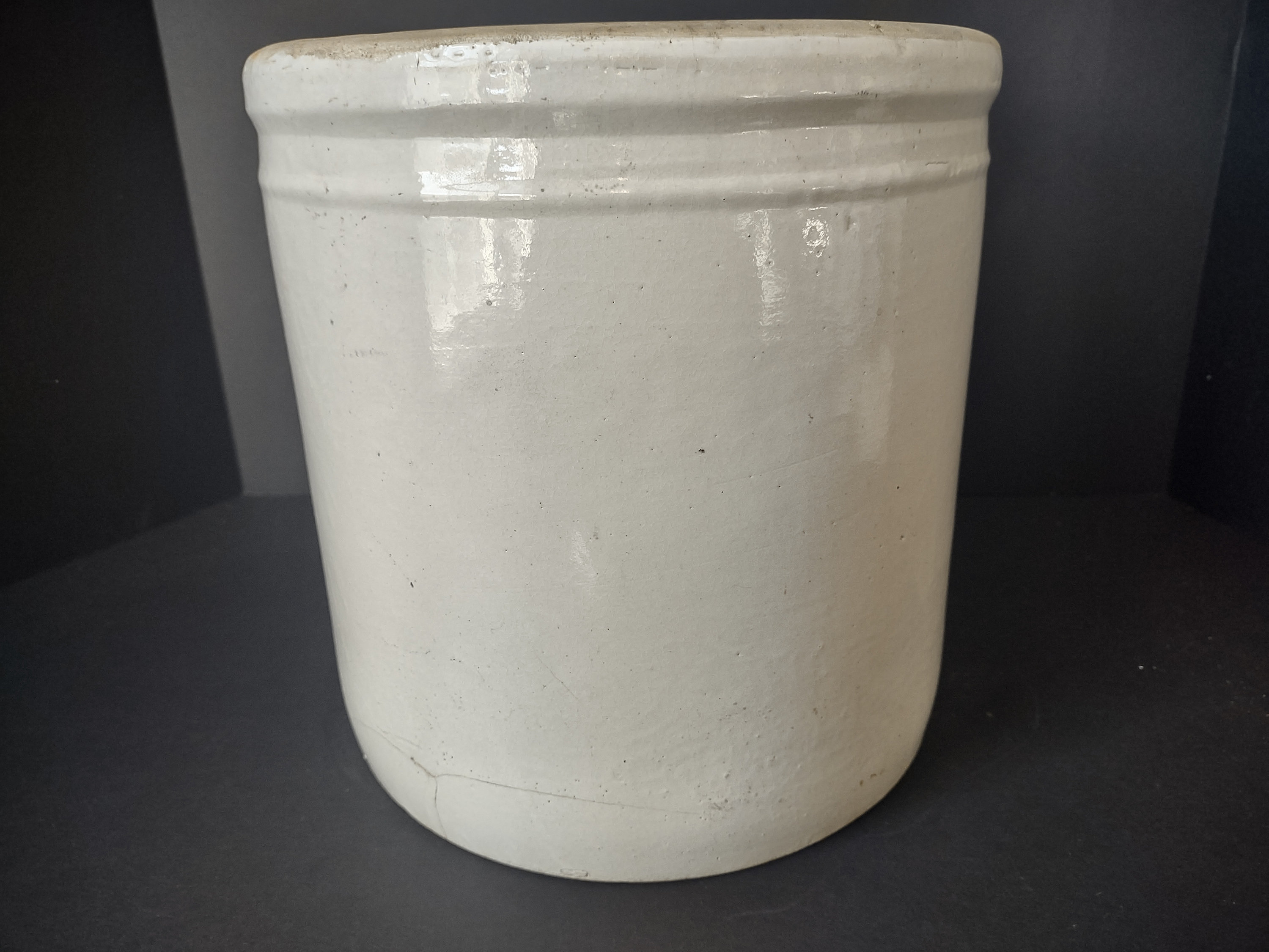Vintage Farmhouse Stoneware 3 Gallon Crock White Pickle Jug Nelson McCoy