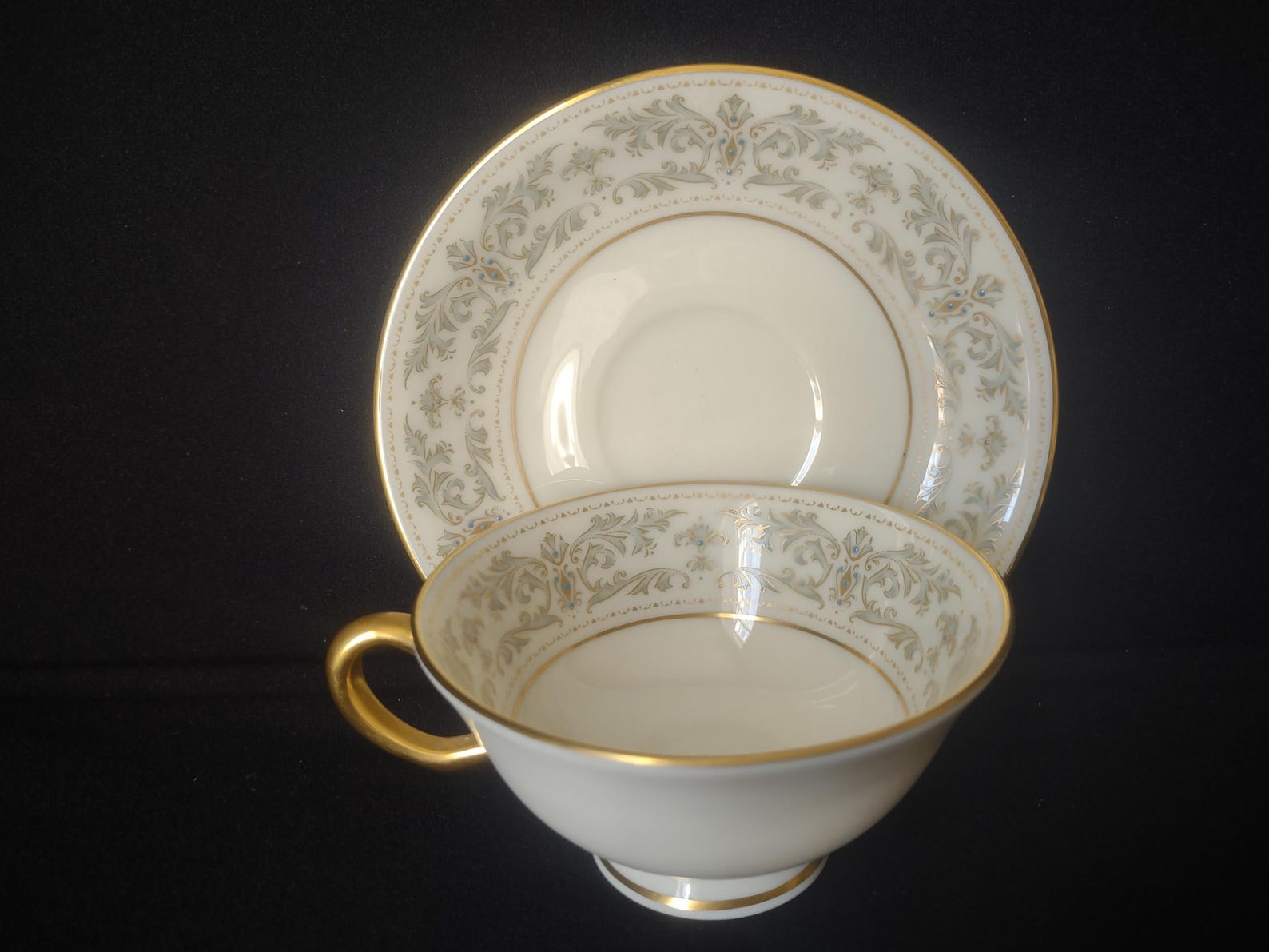 Vintage Lenox Noblesse Gold Trim Tea Cup With Saucer (lot 1805) - Etsy