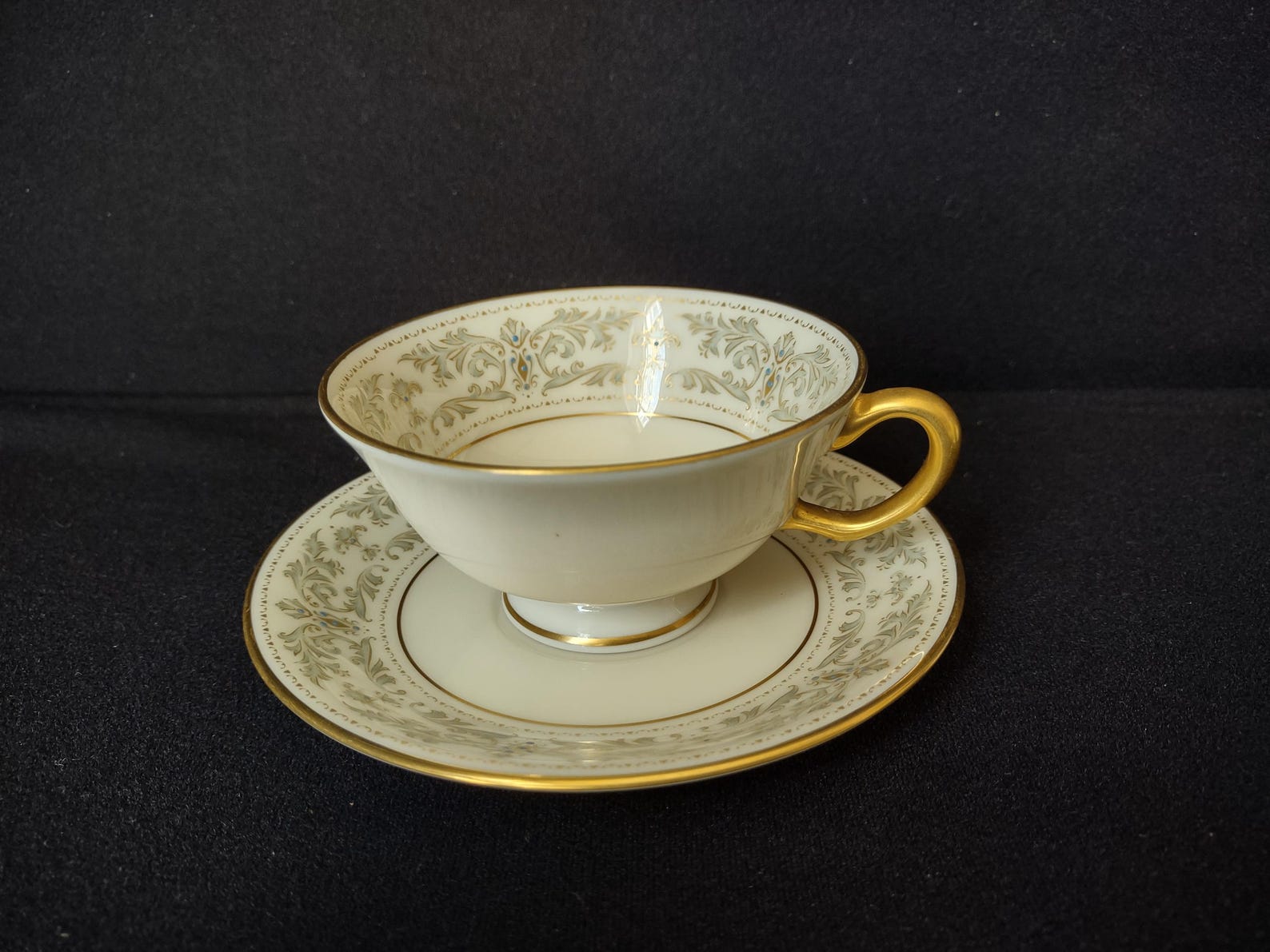 Vintage Lenox Noblesse Gold Trim Tea Cup With Saucer (lot 1805) - Etsy