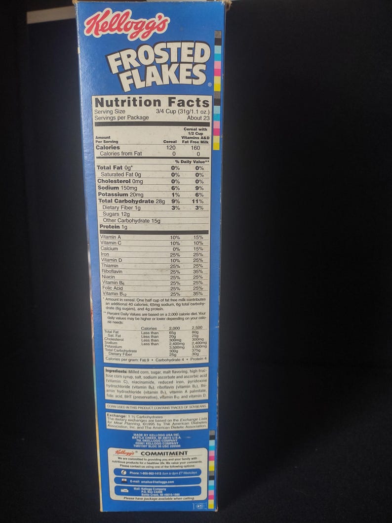 Kellogg's Frosted Flakes Empty Box Derek Jeter lot 2171 - Etsy