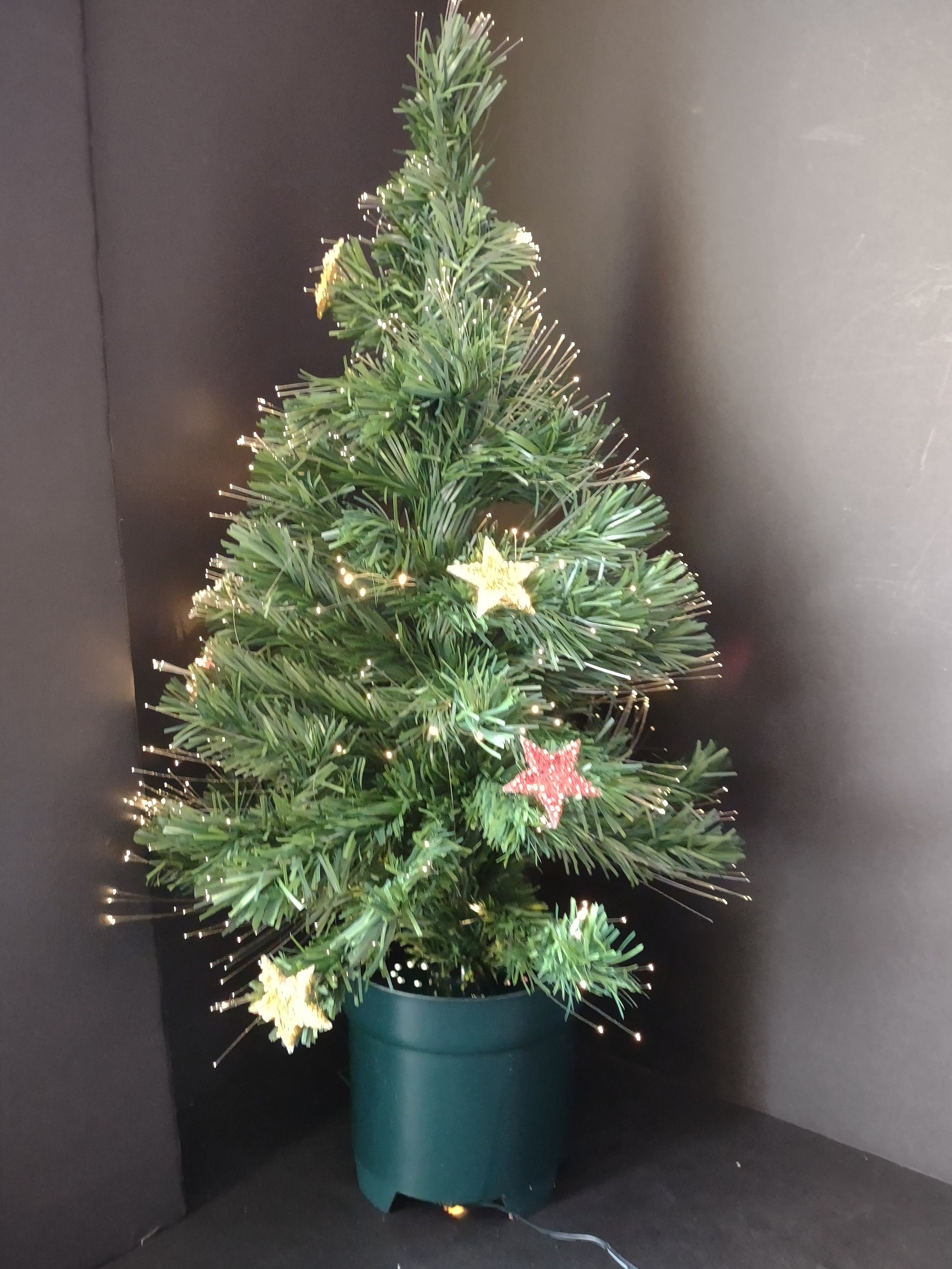 Vintage Christmas Fiber Optic Tree 24 Star lot 1419 - Etsy