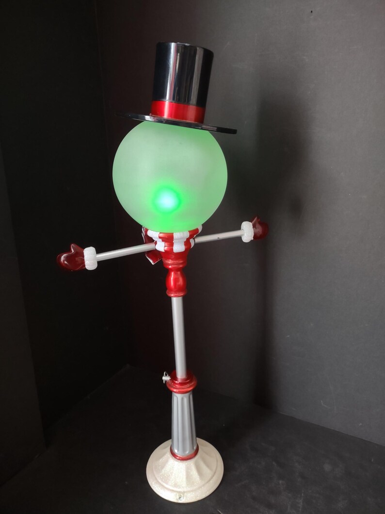 Christmas Light up Color Changing Mini Lamp Post Snowman 25" Indoor ...
