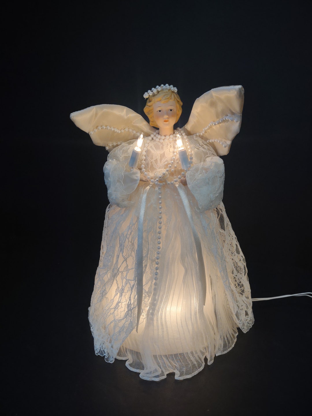 Vintage Christmas Tree Topper White Angel 12 lot 1393 - Etsy