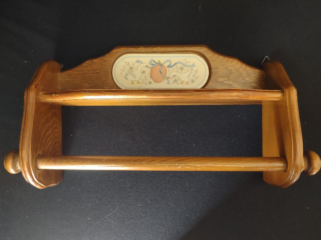 Geese Duck Marmalade Wood Paper Towel Holder Spice Rack Good Wood (lot ...