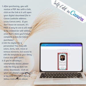 Digital Thank You Card With Photo, Digital Birthday Thank You Note ...