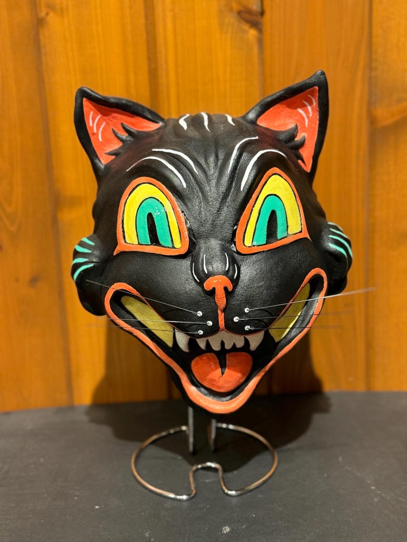 Scratch Cat-vintage Inspired Black Cat Halloween Mask - Etsy