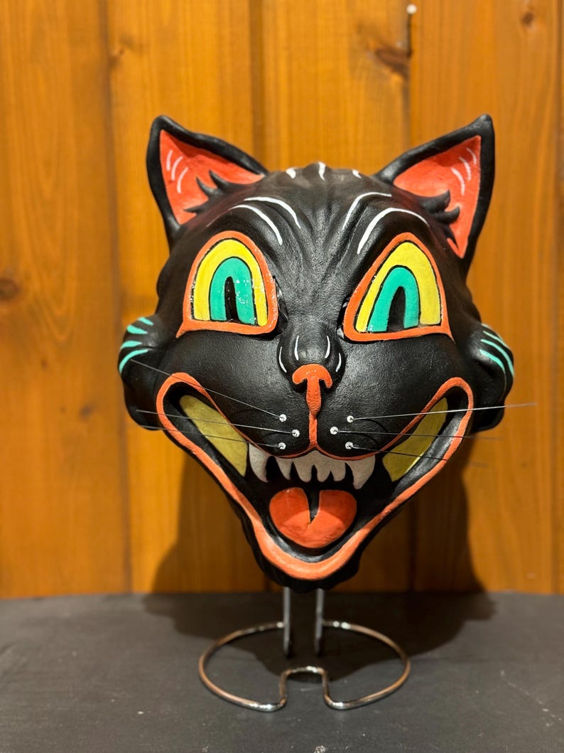 Scratch Cat-vintage Inspired Black Cat Halloween Mask - Etsy