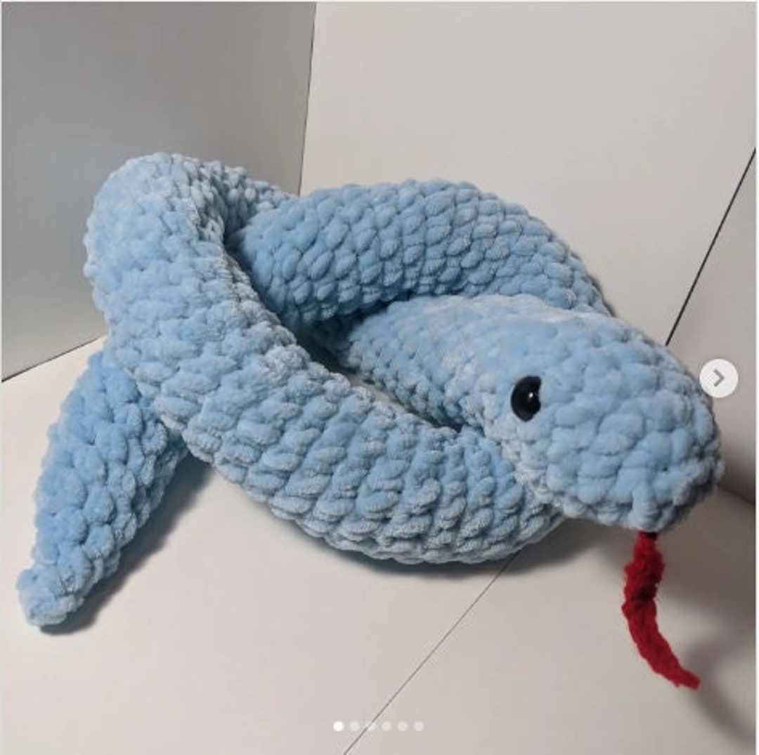 Baby Blue Crochet Snake Plushie - Etsy