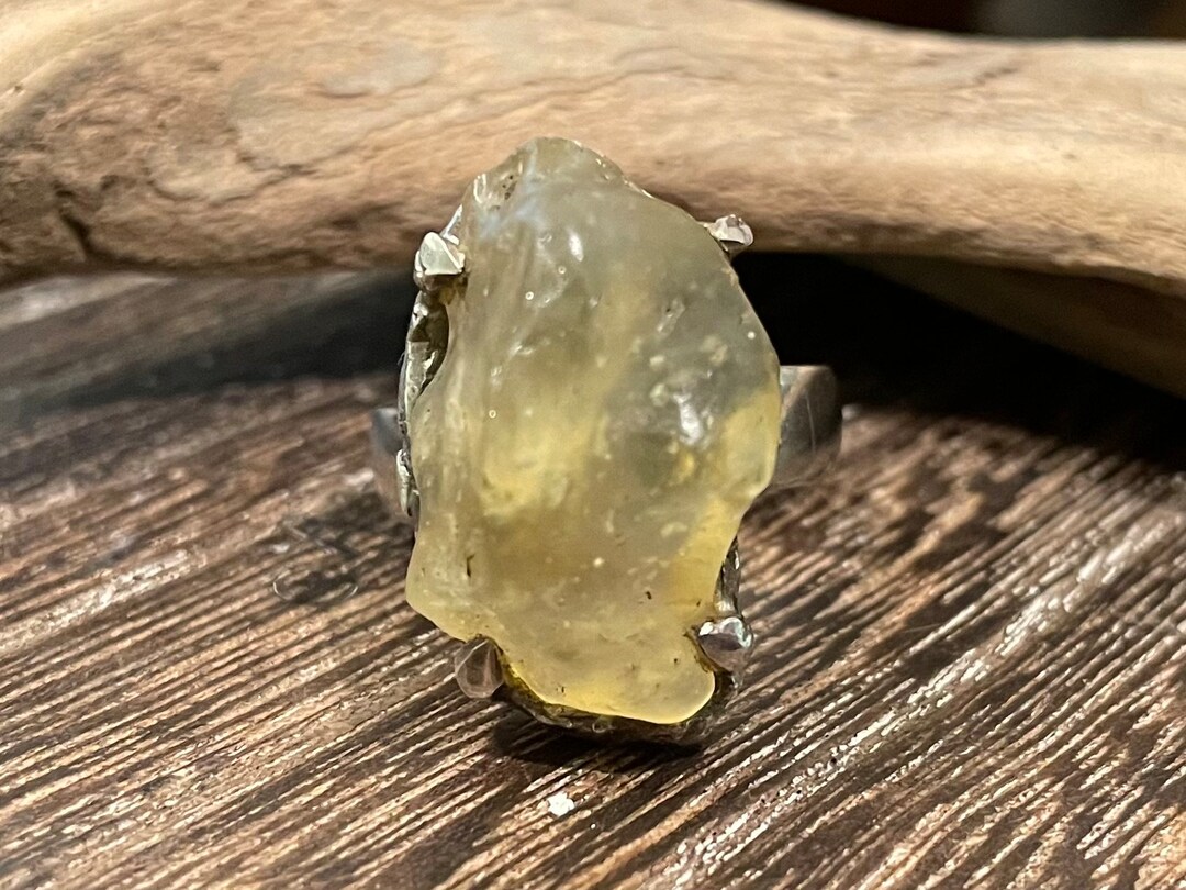 Libyan Desert Glass Sterling Silver Ring/ Size 7 1/2 - Etsy