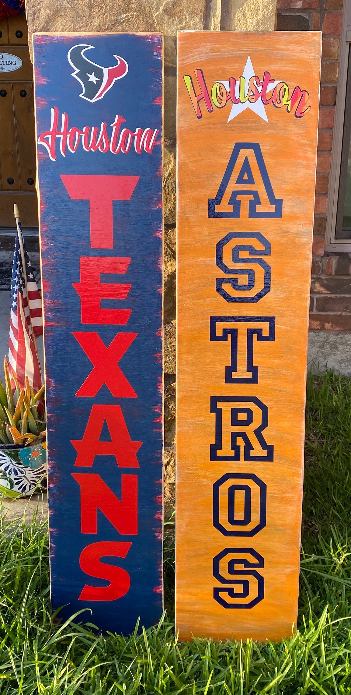 Two-sided Sports Team Porch Sign, Dallas Cowboys, Houston Astros - Etsy