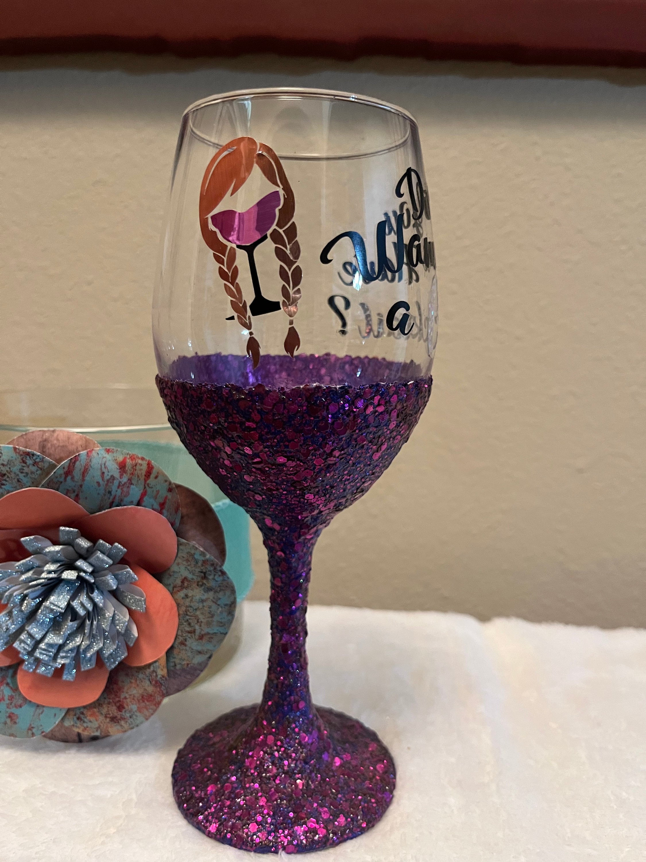 Disney Princess Inspired Glittered Wine Glasses / Perfect - Etsy