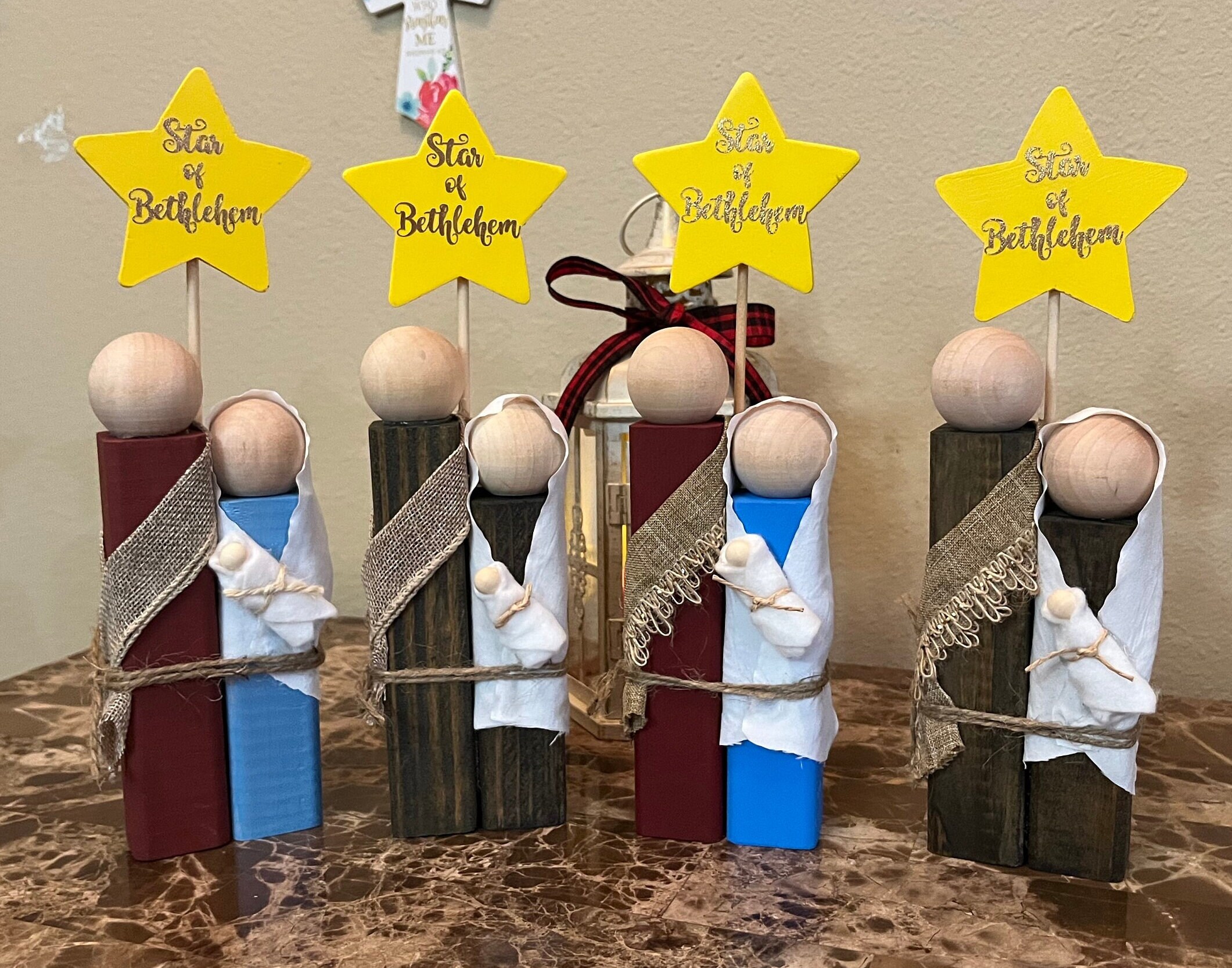 Handcrafted Wooden Holy Family Nativity Set | Rustic Christmas Decor - Etsy