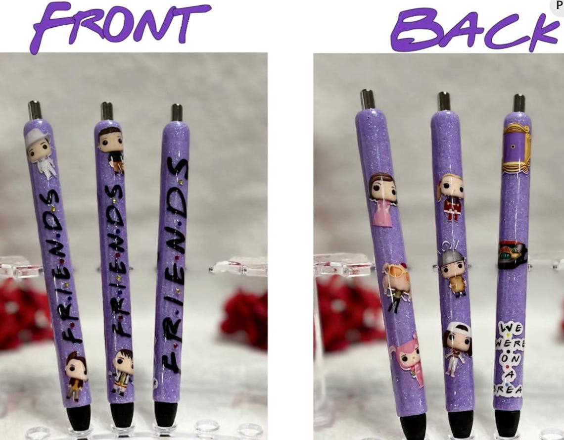 Favorite TV Show Collage UV Resin Pens L FRIENDS W/gems | Retractable ...