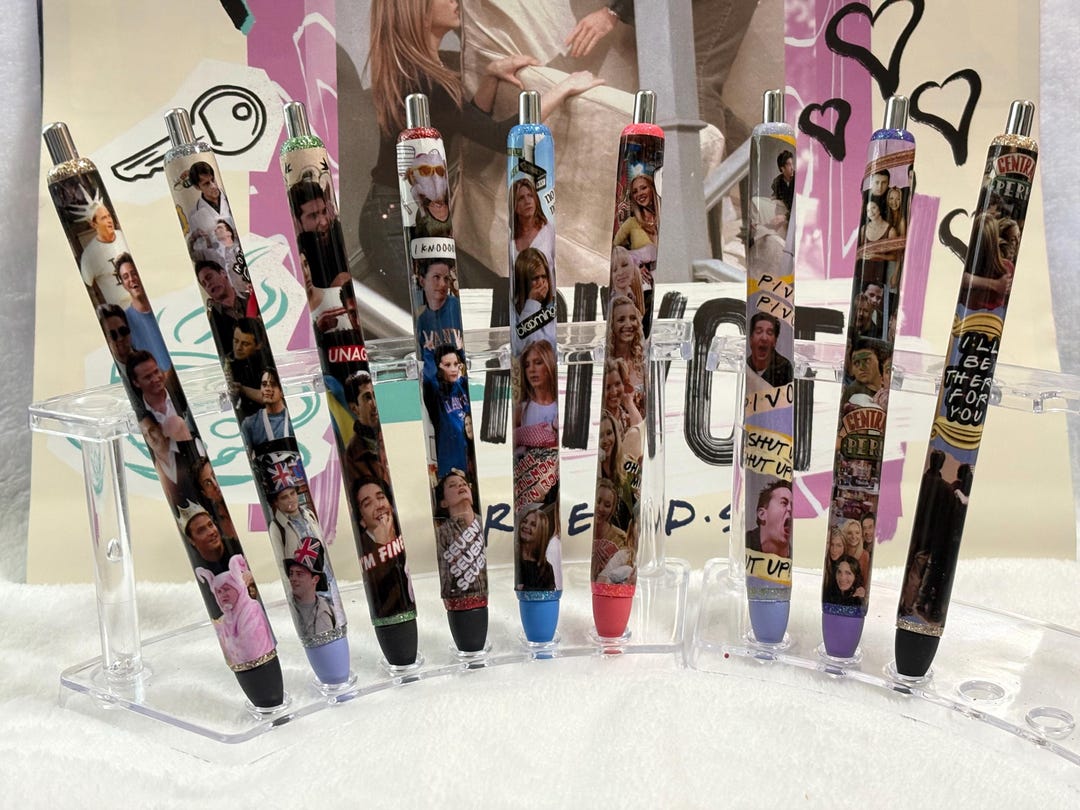Favorite TV Show Collage UV Resin Pens L FRIENDS W/gems | Retractable ...