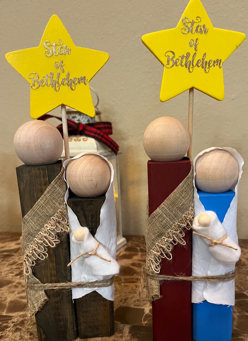 Wooden Holy Family Nativity Set Christmas Decor Holy - Etsy