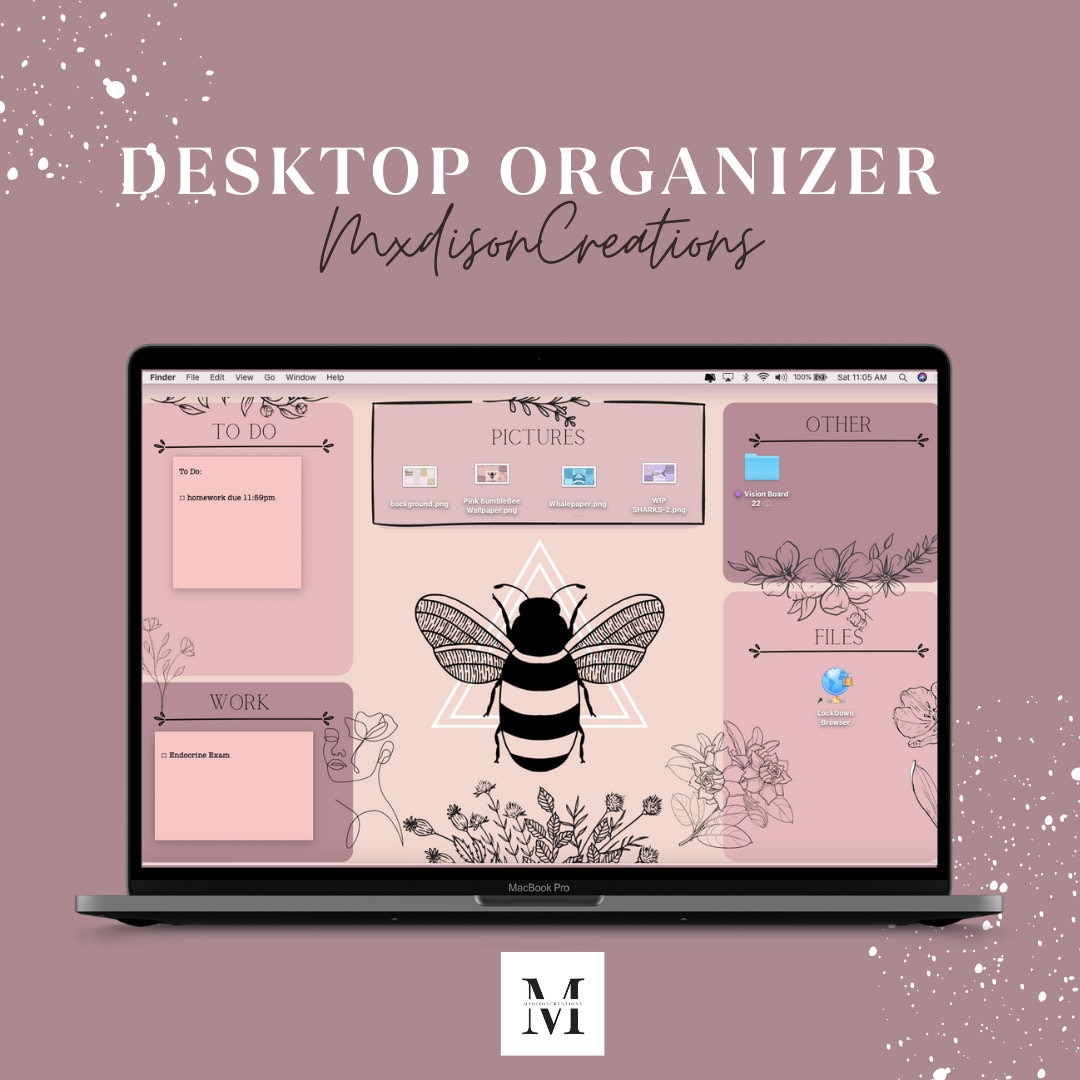 Pink Aesthetic Bumble Bee Desktop Wallpaper - Etsy