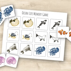 Ocean Printable Memory Game | Pre-school Printable Game | Homeschool ...