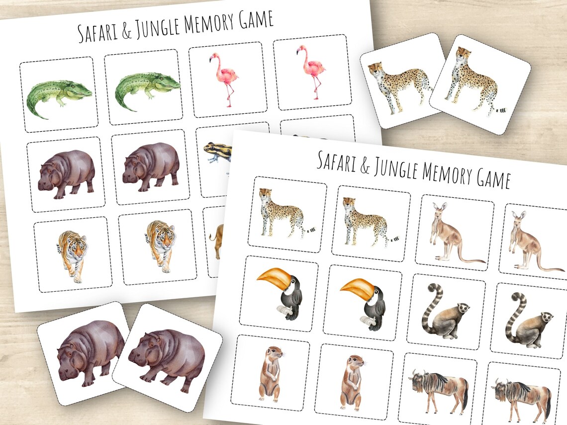 Animal Printable Memory Game | Pre-school Printable Game | Homeschool ...