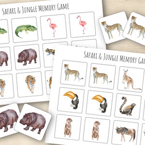 Animal Printable Memory Game | Pre-school Printable Game | Homeschool ...