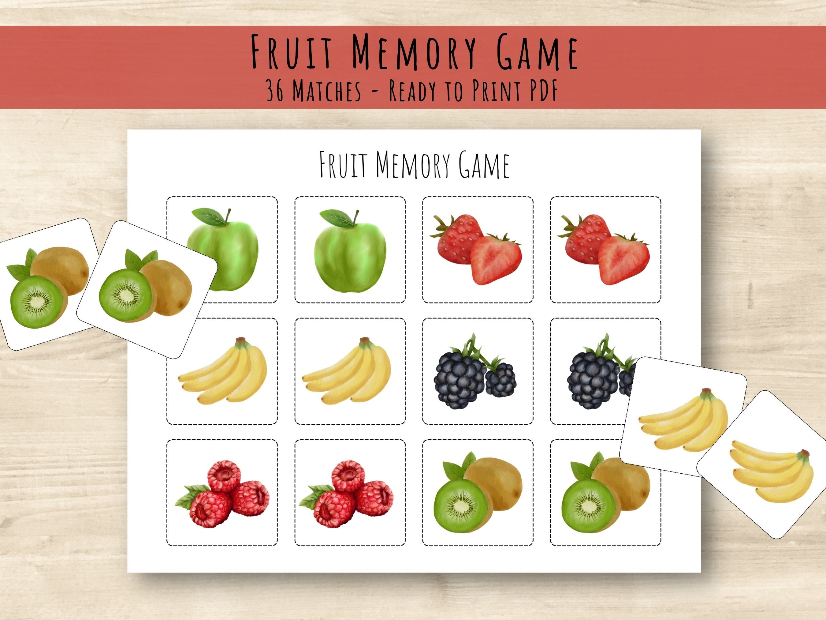 Fruit Printable Memory Game | Pre-school Printable | Homeschool ...