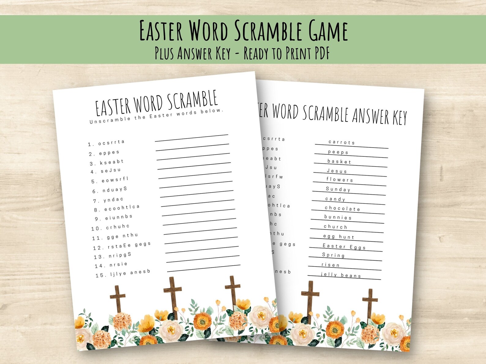 Easter Word Scramble Printable Children and Adult Game | Printables for ...